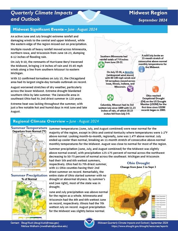 Quarterly Climate Impacts and Outlook for the Midwest Region - September 2024 | Drought.gov